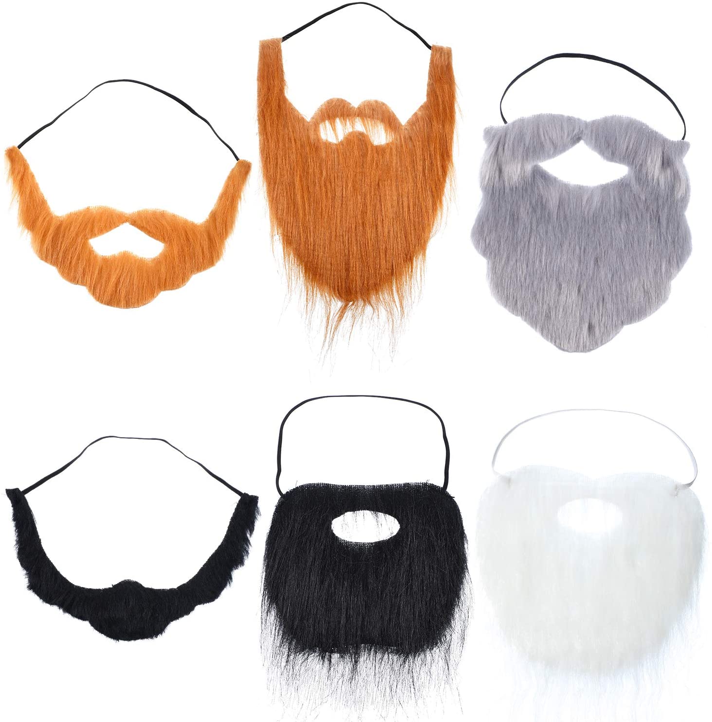 Truth Or Beard WILLBOND 6-Pack Fake Beards - Flannel Costume Mustaches ...