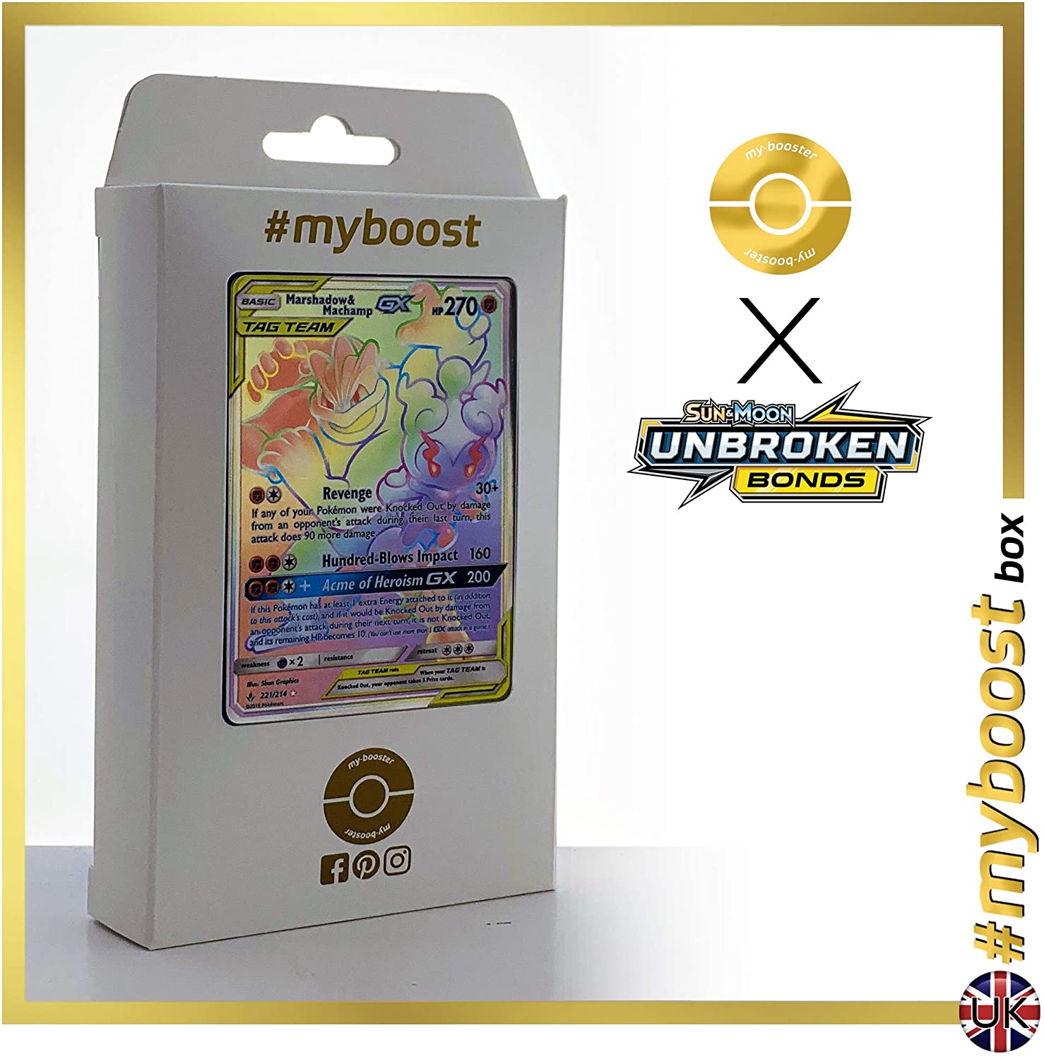 Marshadow & Machamp-GX 221/214 Shiny Rainbow – #myboost X Sun & Moon 10 ...