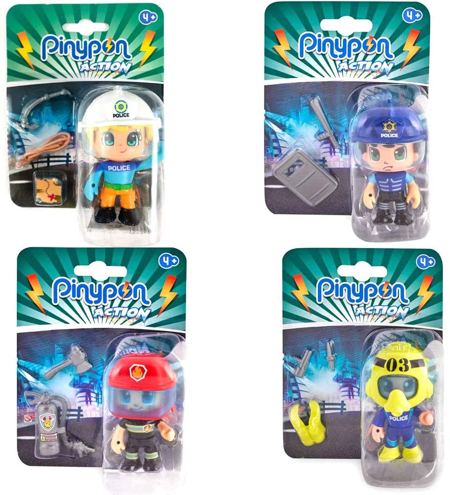 Pinypon Pack 4 Action Boy Climber, Submariner, Police, Fireman – TopToy