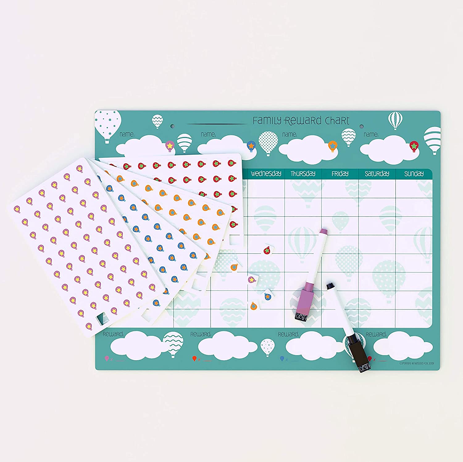 Nested Fox Reward Chart for Children | Dry Erase Board for Rewarding ...