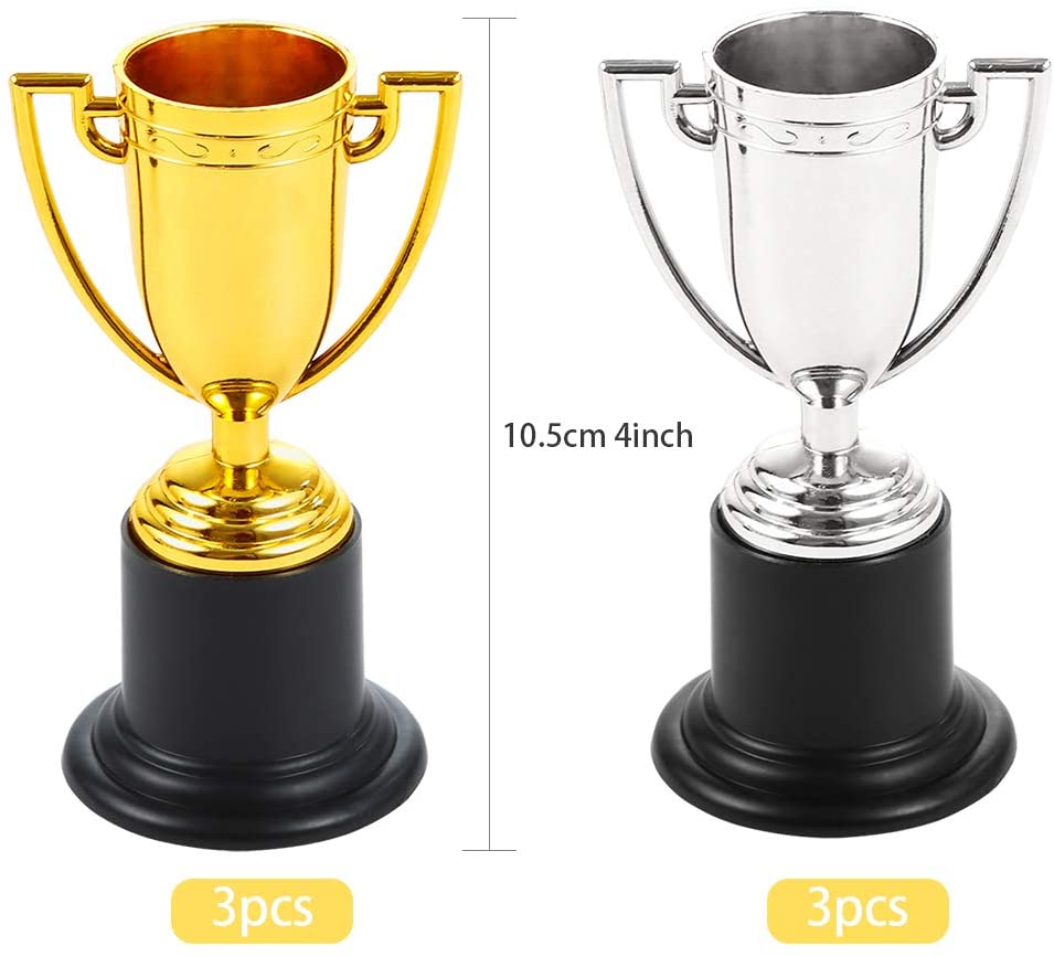 Pllieay 30 Pieces Winner Trophies Medals Set Including 6 Pieces Plastic ...