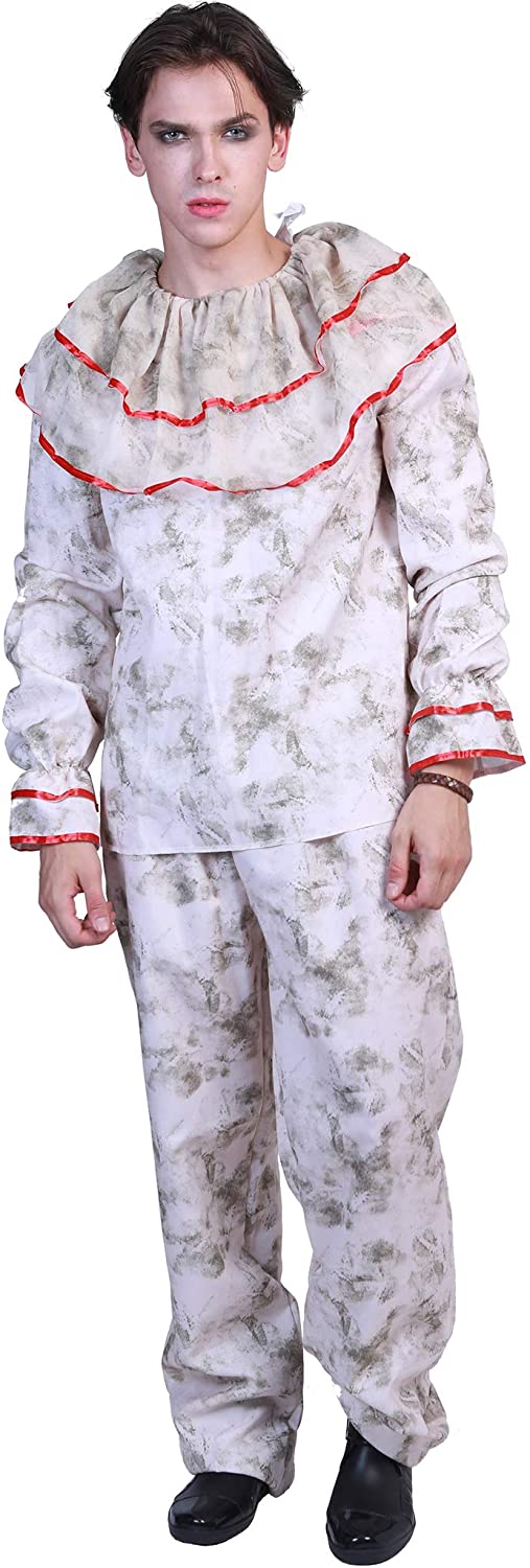 EraSpooky Men Clown Costume Carnival Circus Fancy Dress Halloween Party ...