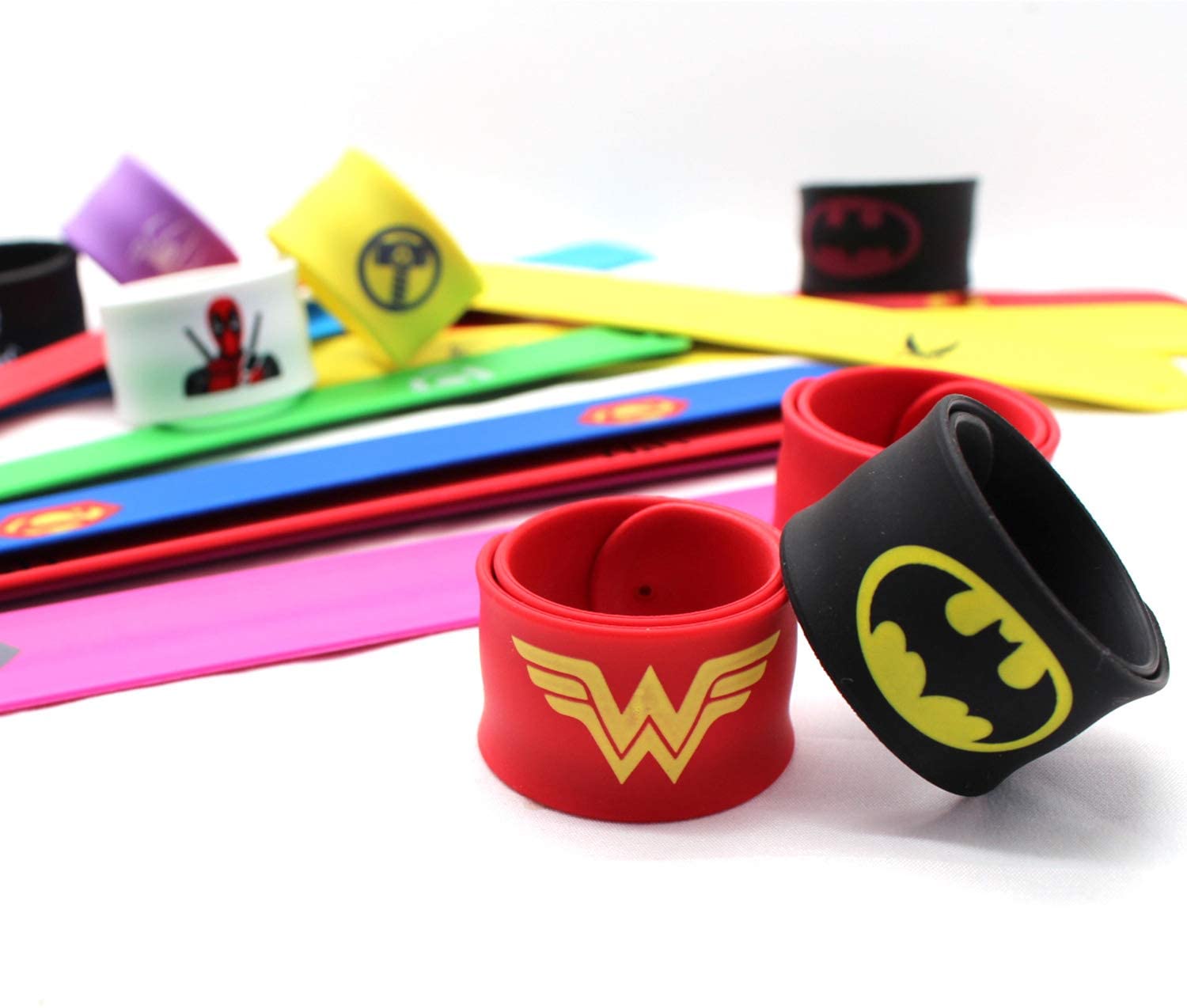 U&X Superheroes Wristbands Slap Bands Party Supplies Snap Bracelets ...