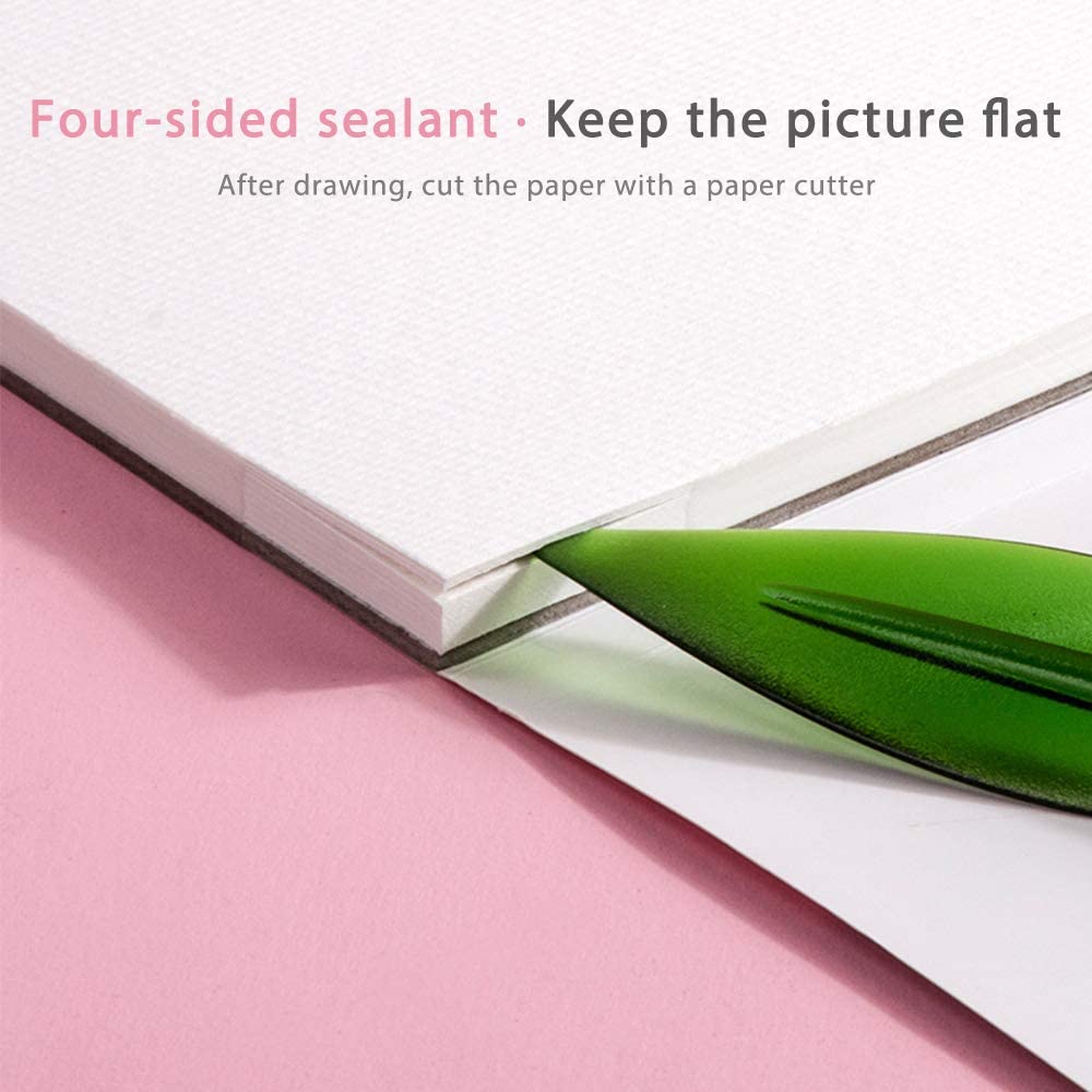 Watercolor Paper Pad,Glue Bound,Acid Free Cold Pressed Paper,16 Sheets ...