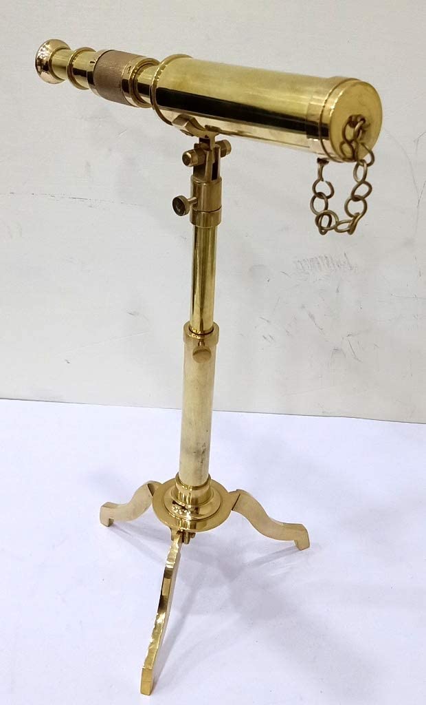 Vintage Brass Telescope On Tripod Stand Antique Desktop Telescope For ...