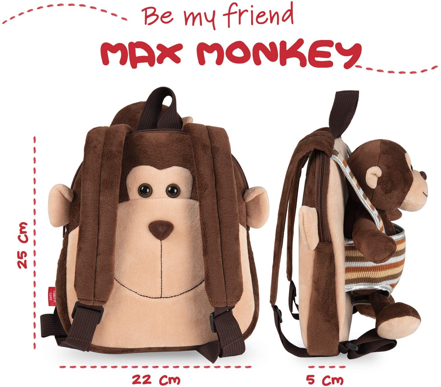 PERLETTI Plush Cow Backpack for Toddler – Children 3 4 5 Years Daypack ...