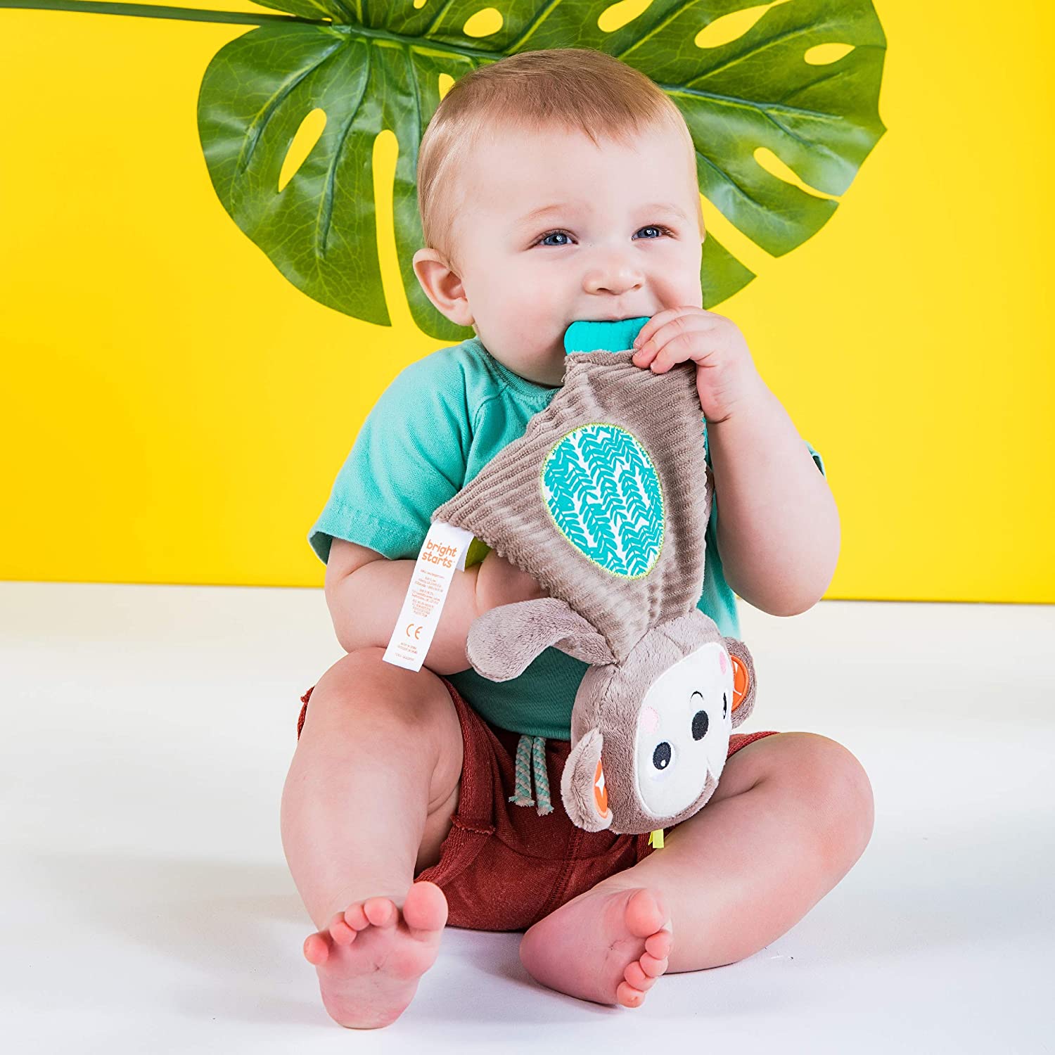 Bright Starts Bright Starts 12302 Soft Toy with Teether Monkey Brown ...