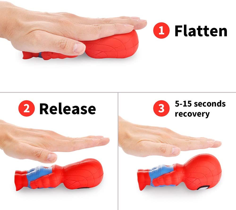 HuangWeida Superhero Squishies Toys, Spiderman Iron Man Slow Rising ...