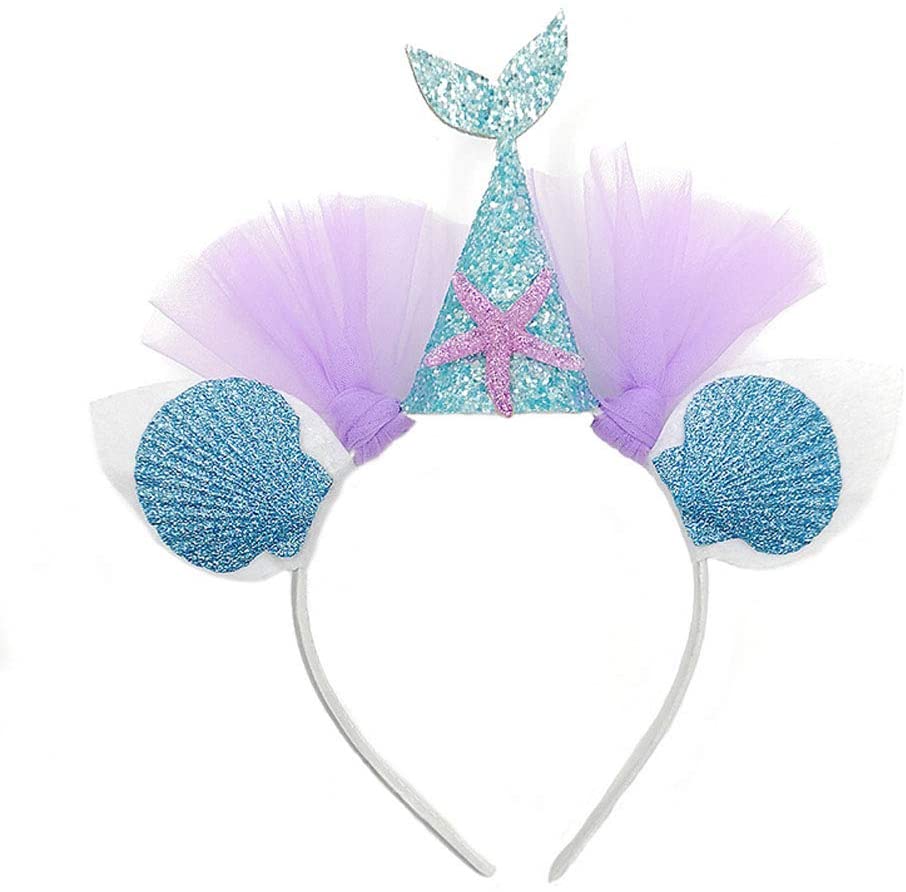 Toyvian Mermaid Headband Tulle Sea Animal Hairbands Girls Hair ...