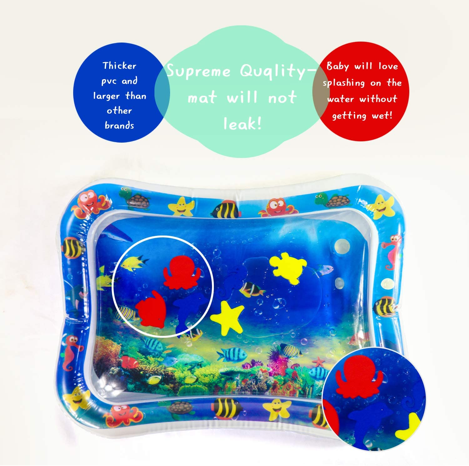 Inflatable Baby Mat for Stimulation Growth Tummy Time Water Play Mat ...