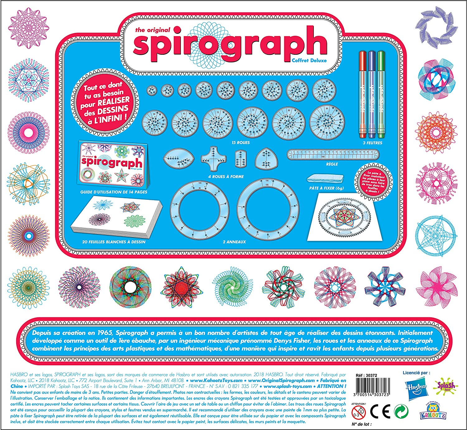 Spirograph Deluxe Kit + Neon & Glitter Palette 45 Pieces 4 Glitter Pens ...