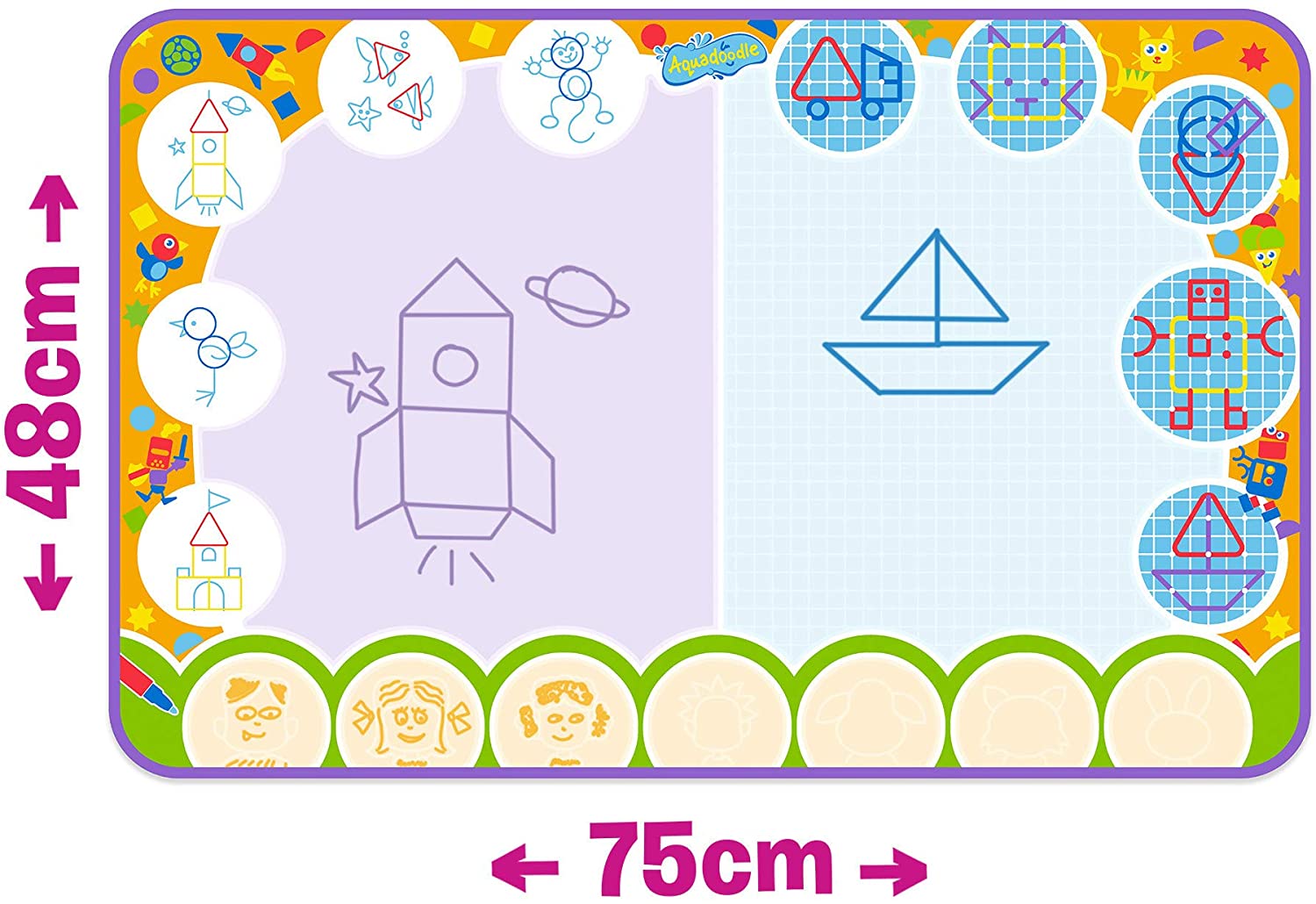 Aquadoodle Shape & Create Large Water Doodle Mat, Official TOMY No Mess ...