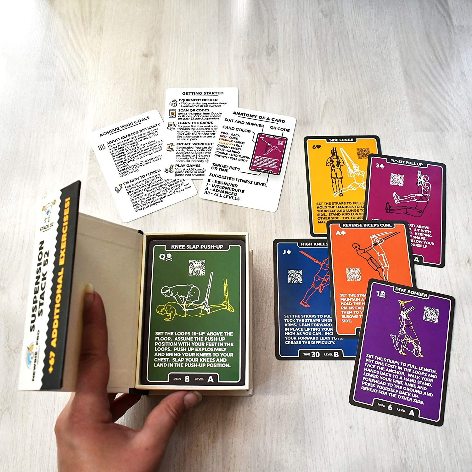 Stack 52 Suspension Exercise Cards. Compatible with TRX and other ...