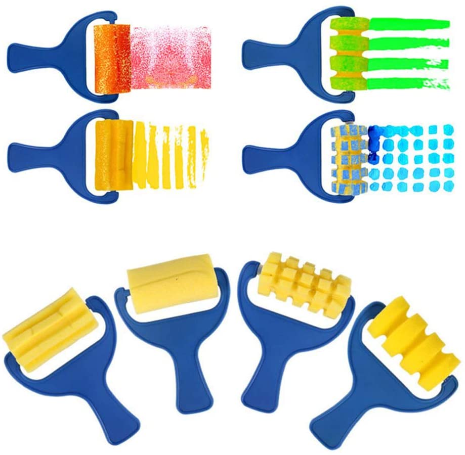 Queta Sponge Painting Brush Set, Kids Sponge Brushes with Waterproof ...