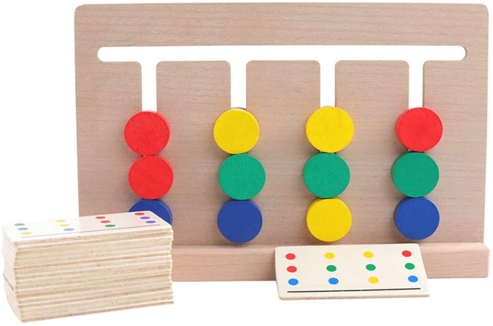 4 Colors Game Wooden Toy Stacker Developmental Sorting Boys Girls ...