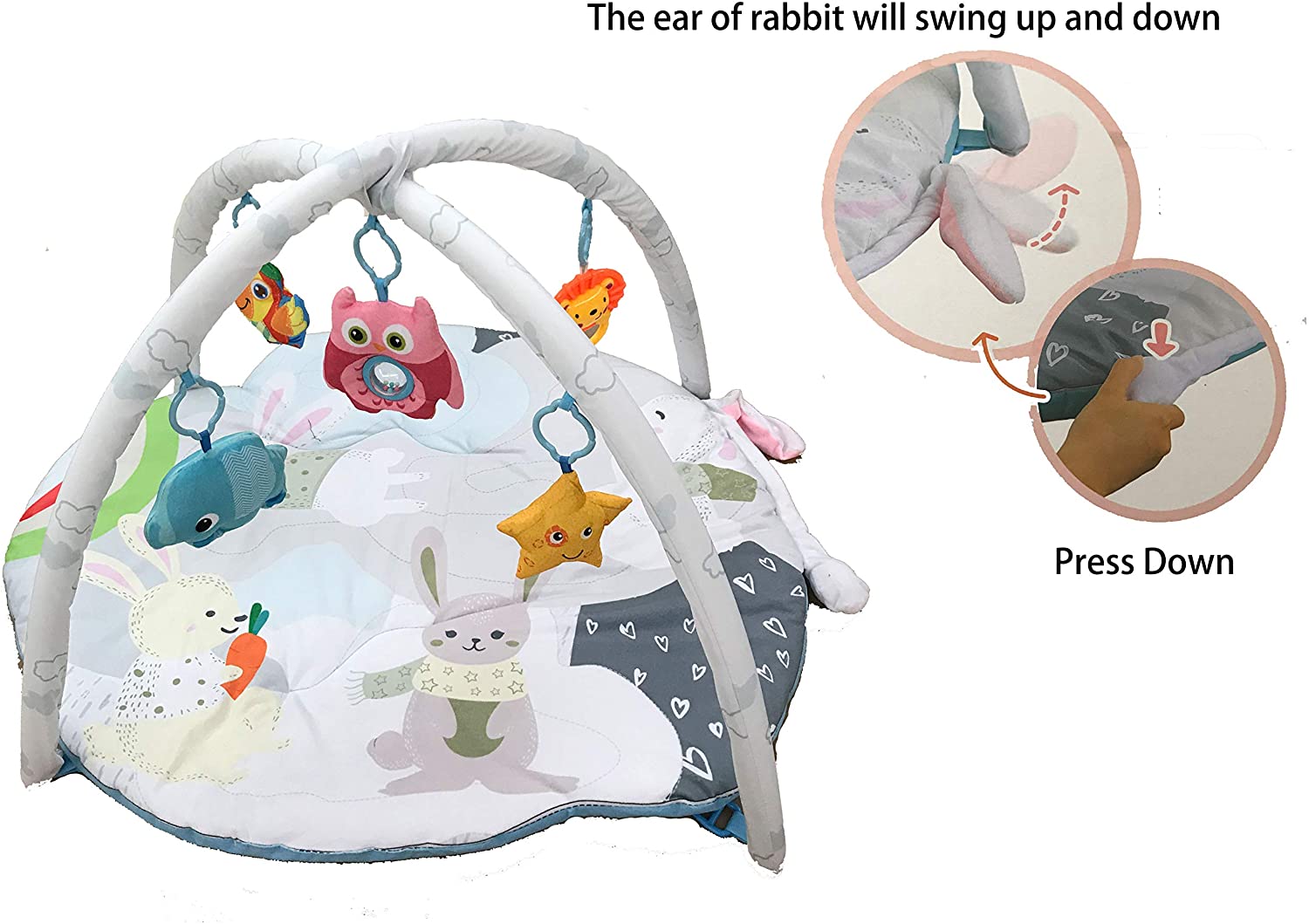 Early Education Super Soft Fabric Activity Gym Play Mat Toy with ...