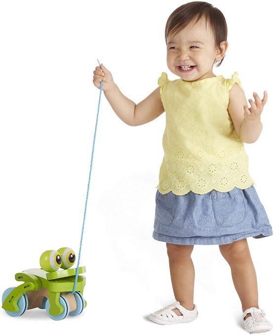 Melissa & Doug First Play Frolicking Frog Wooden Pull Toy – TopToy