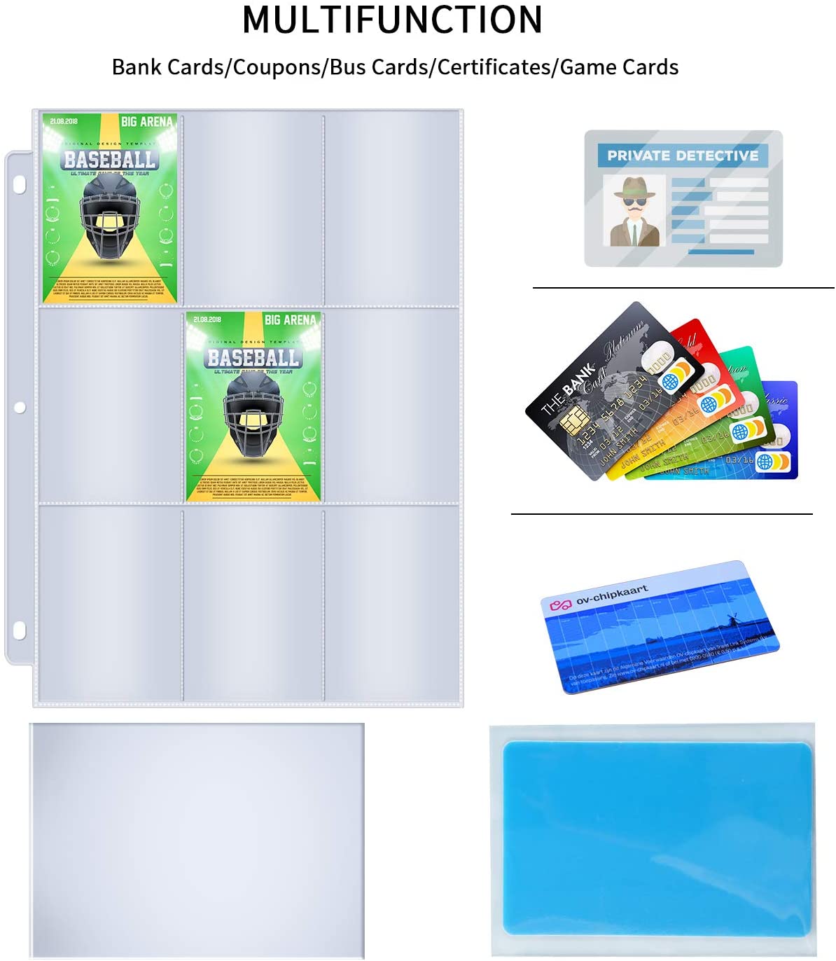 360 Pockets Trading Card Sleeves Card Sheet Protector and 100 Pieces ...