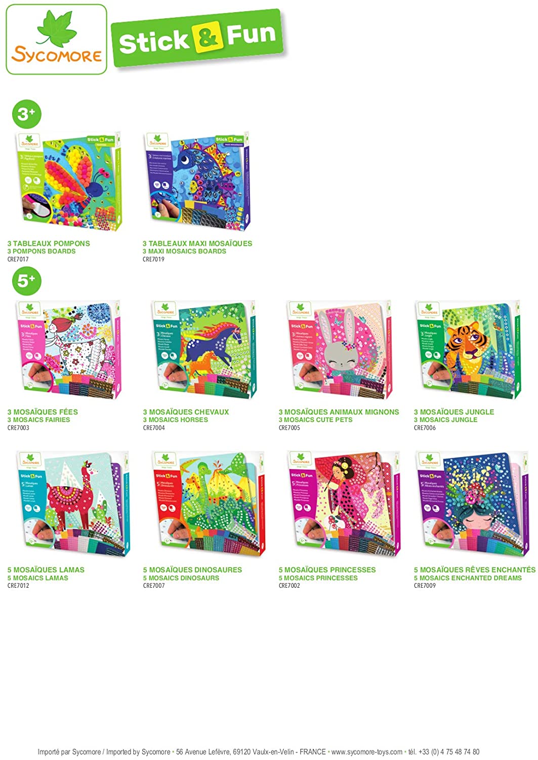 Sycomore – Mosaic Stickers for Children – 5 Diamond Painting Cats – New ...