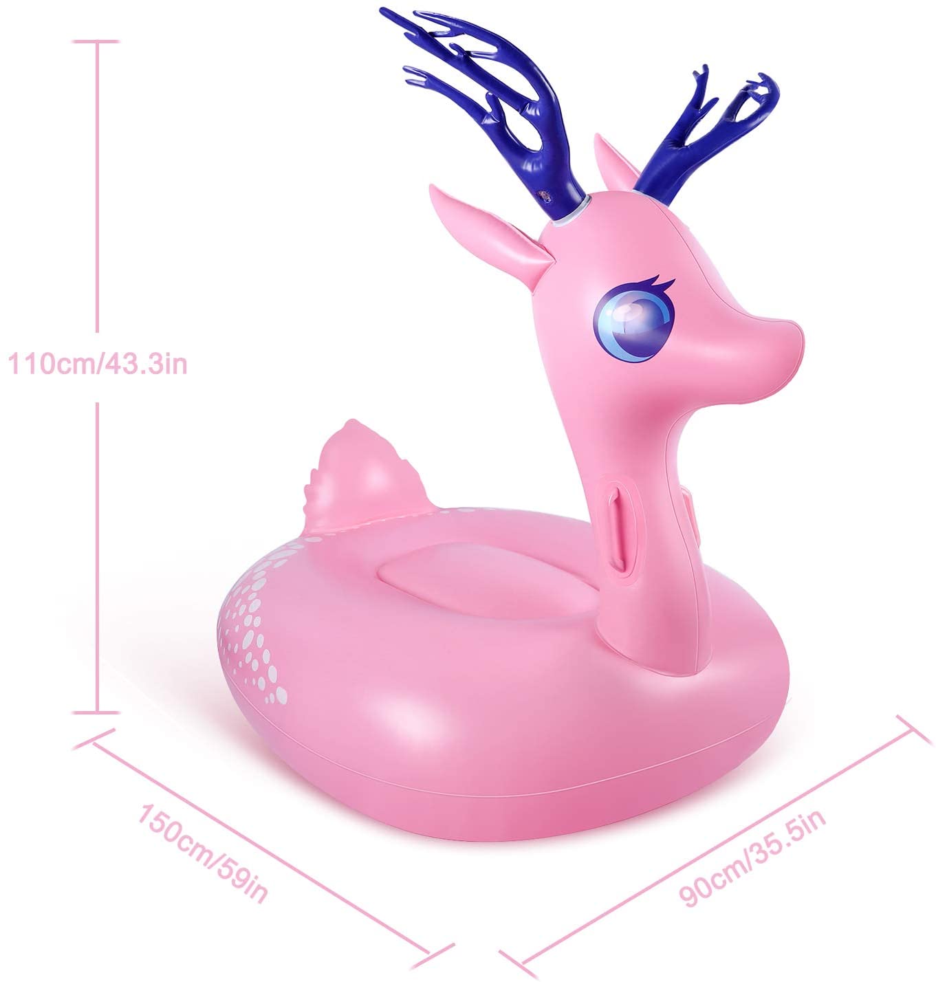 Flyboo Deer Pool Float Inflatable Ride-On Rafts with Fast Valves Summer ...