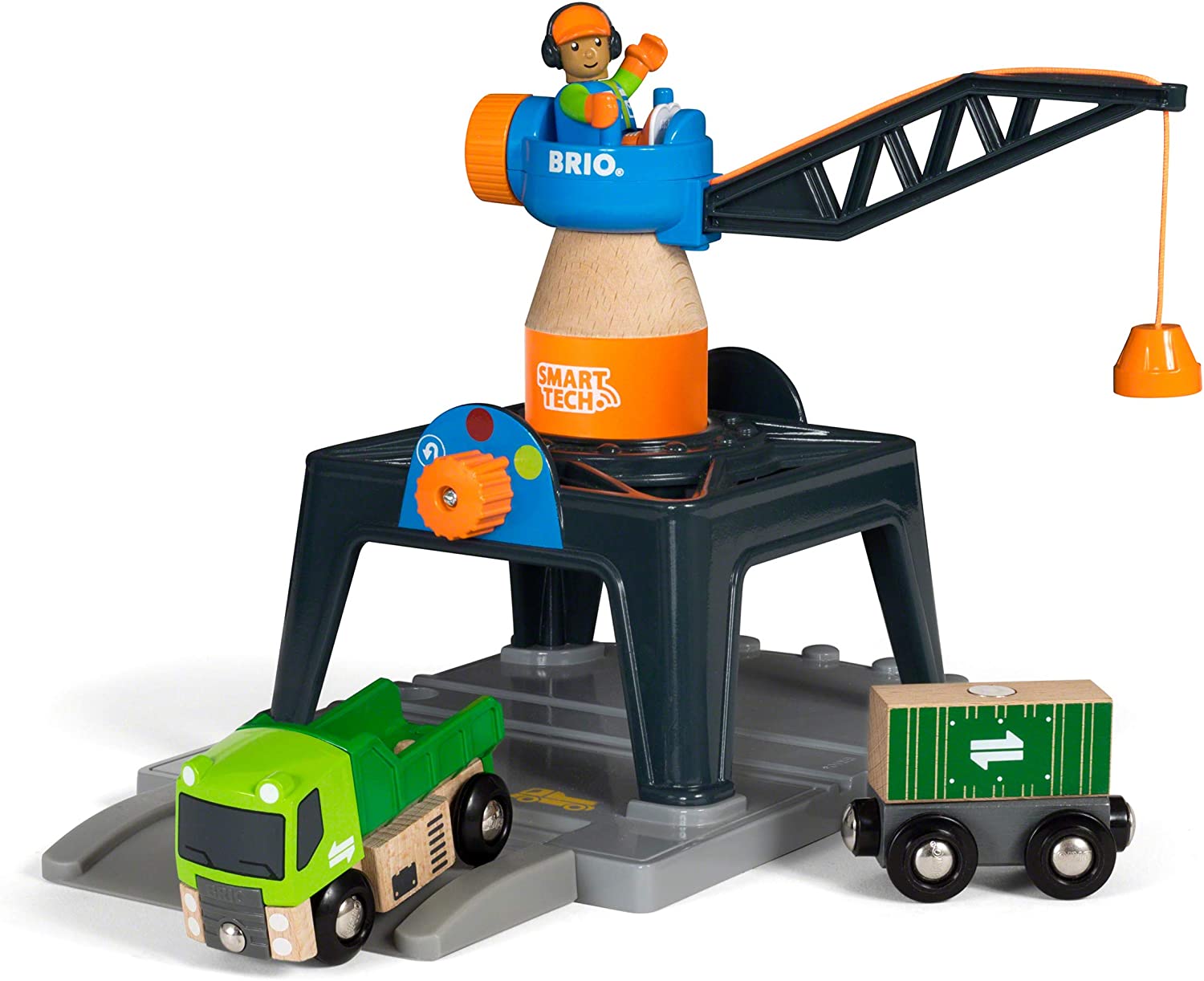 BRIO 33962 Smart Tech Container Crane for Kids Age 3 Years Up ...
