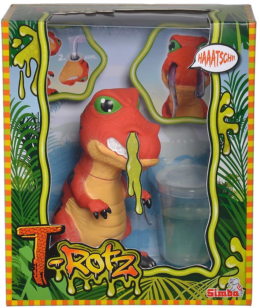 Simba 104344427 T-Rotz / Red Dinosaur / 16 cm / Push Slime Through Nose ...