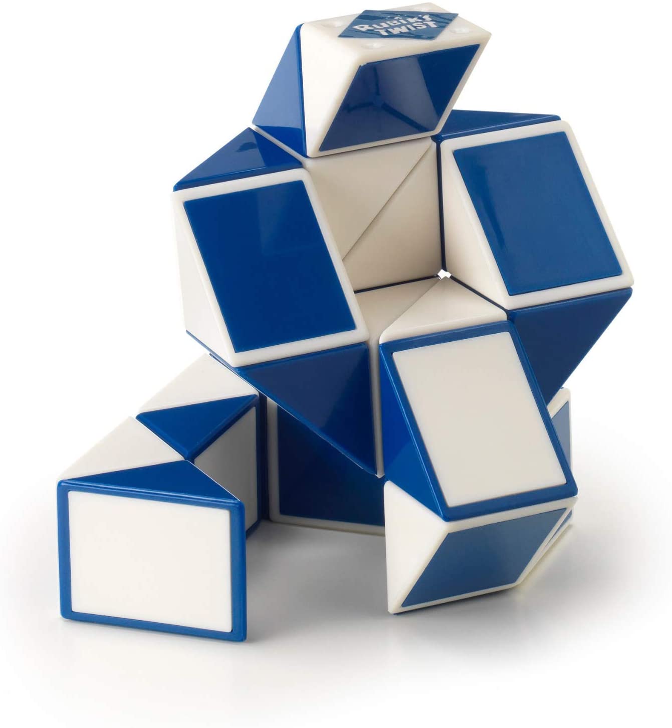 Rubik’s Snake | Blue and White Fidget 3D Puzzle Toy, Bend & Twist Into ...