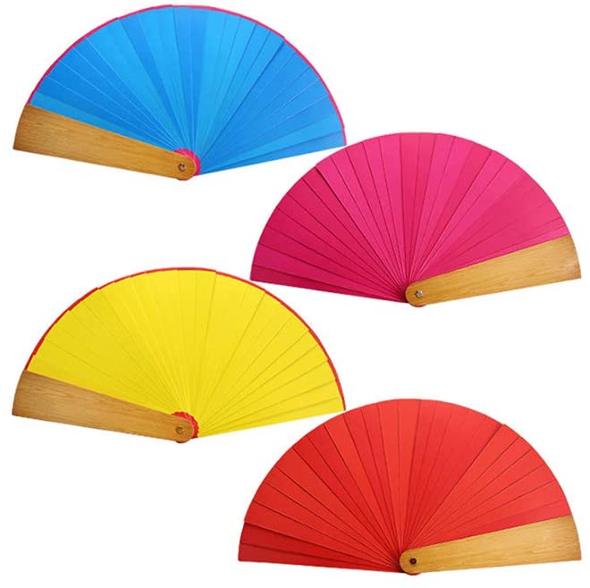 ZQION Magic Folding Fan-Four Color Magic Fan Color Changing Fan Magic ...