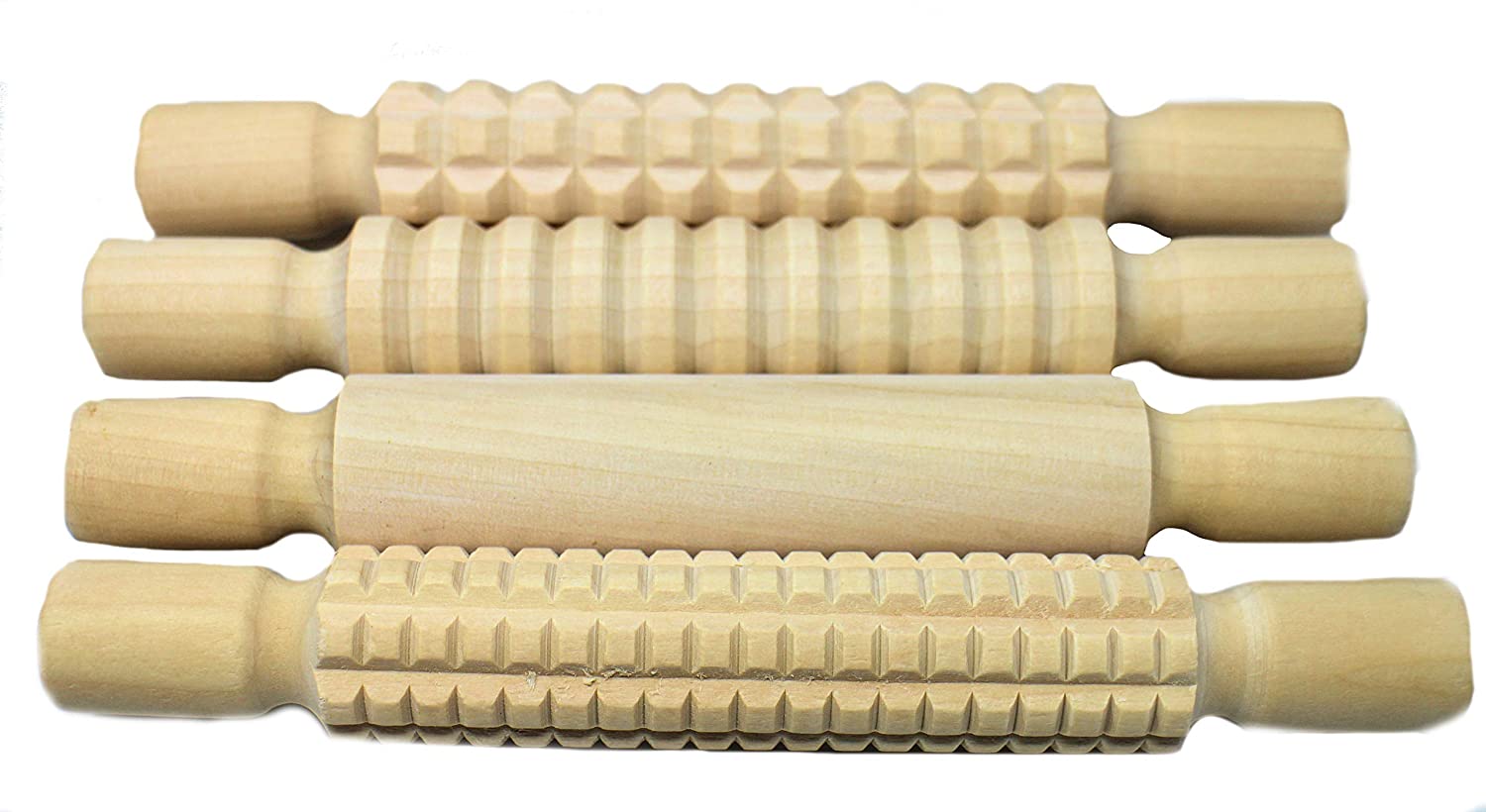 Rolling Pins Textured And Dough Tools And Cutters – Wooden Roller, Clay ...
