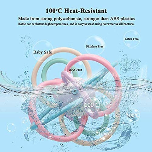 TEMI Baby Rattle and Sensory Teether Ball, Perfect Activity Toy for ...