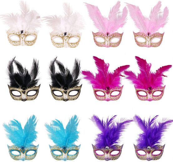 Masquerade Mask Party Decoration Mask – 12pcs Mardi Gras Small Mask ...