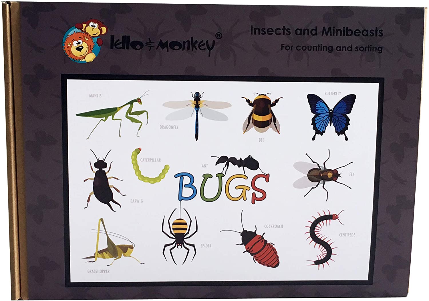 Plastic Insects and Bugs – minibeasts for Sorting and Counting Boxed ...