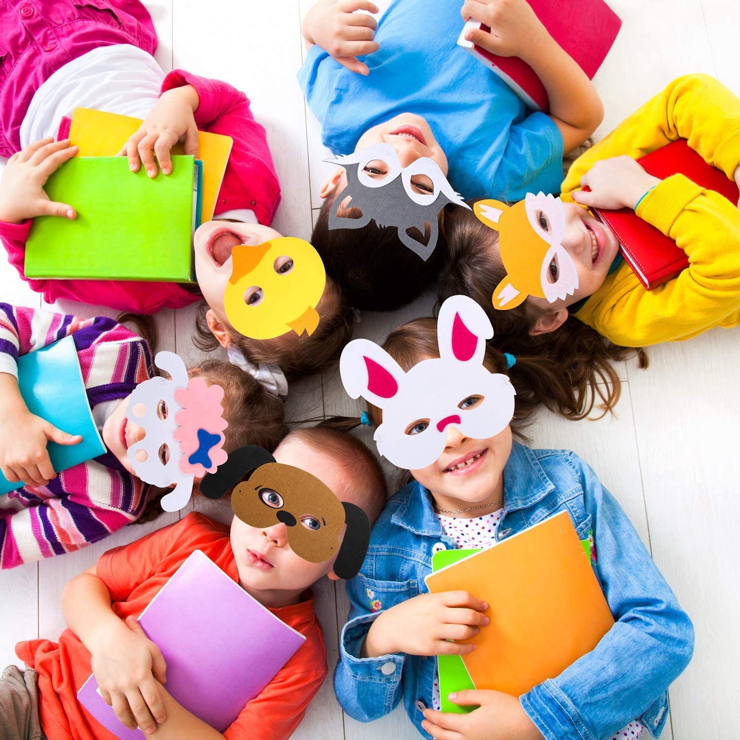 Queta 28 Pieces Party Masks for Children, Felt Masks for Animal Cosplay ...