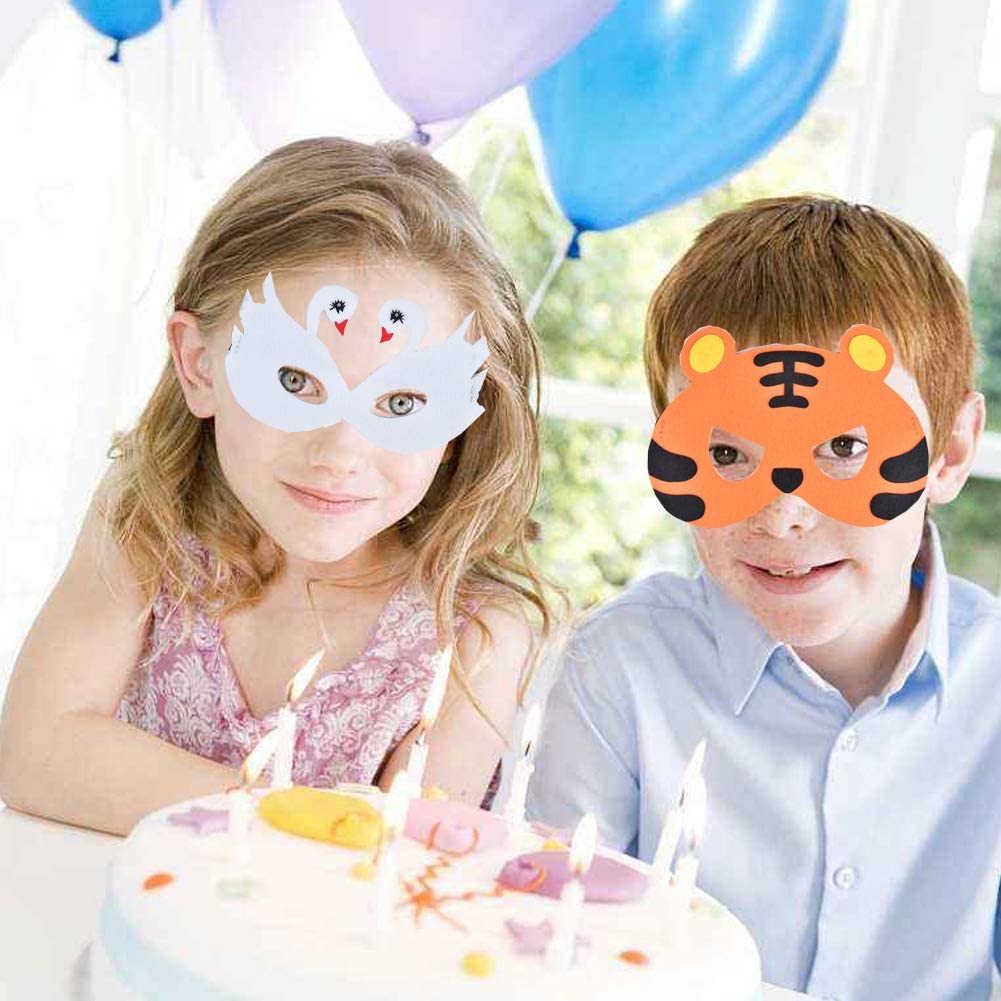 Queta 28 Pieces Party Masks for Children, Felt Masks for Animal Cosplay ...