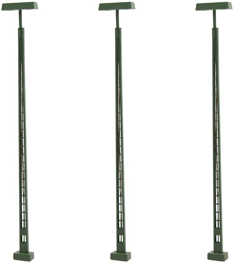 LQS54HO 3pcs Model Railway operating Lights Lattice Mast HO Scale lamp ...