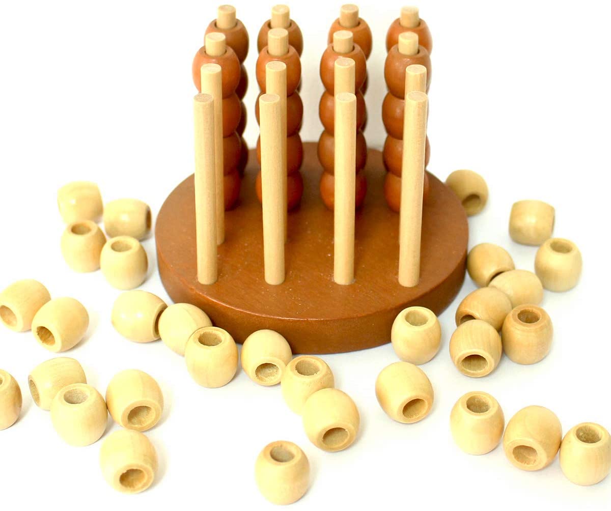 VZOM Three-Dimensional Wooden Four-bead Chess Travel Board Game Family ...