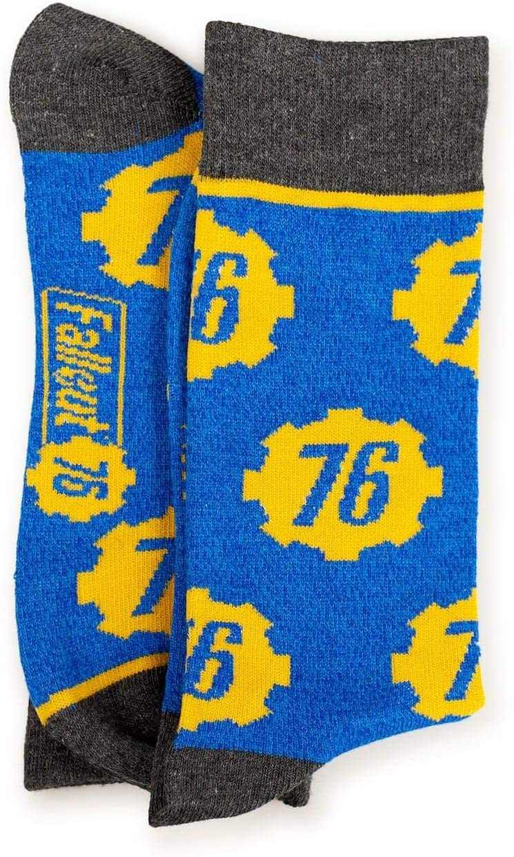Bioworld Fallout Collectibles | Blue & Yellow Crew Socks Fallout ...