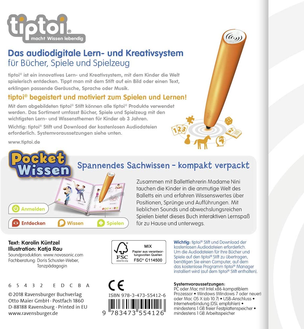 tiptoi Ravensburger Book 4-7 Years | Pocket Wissen – Ballet ...