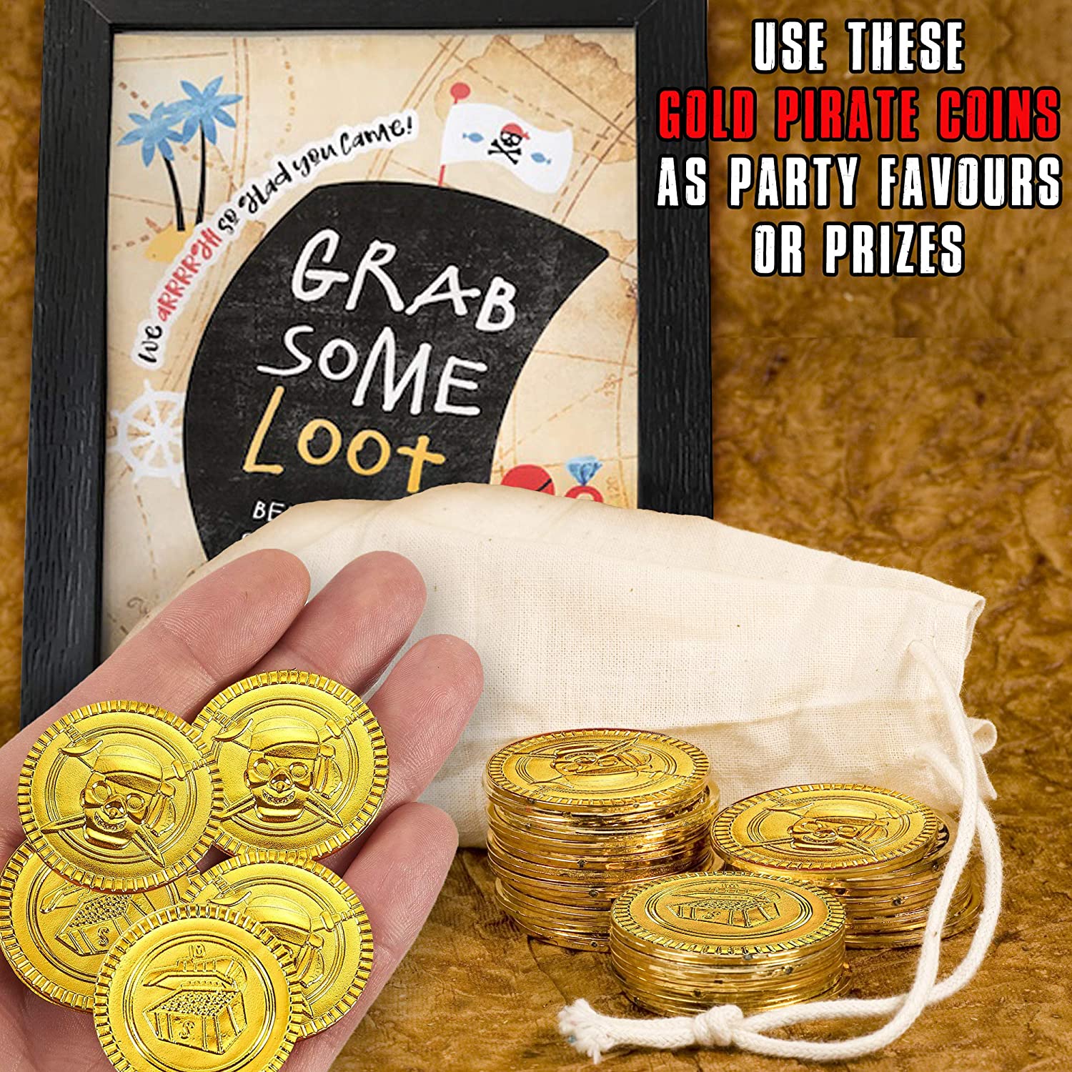 THE TWIDDLERS – 180 Pc Pirate Gold Coins for Treasure Hunt Games – TopToy
