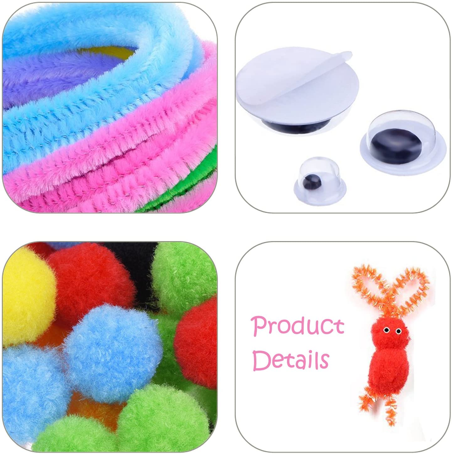 Wartoon Pipe Cleaners Crafts Set Pipe Cleaners Chenille Stem and ...