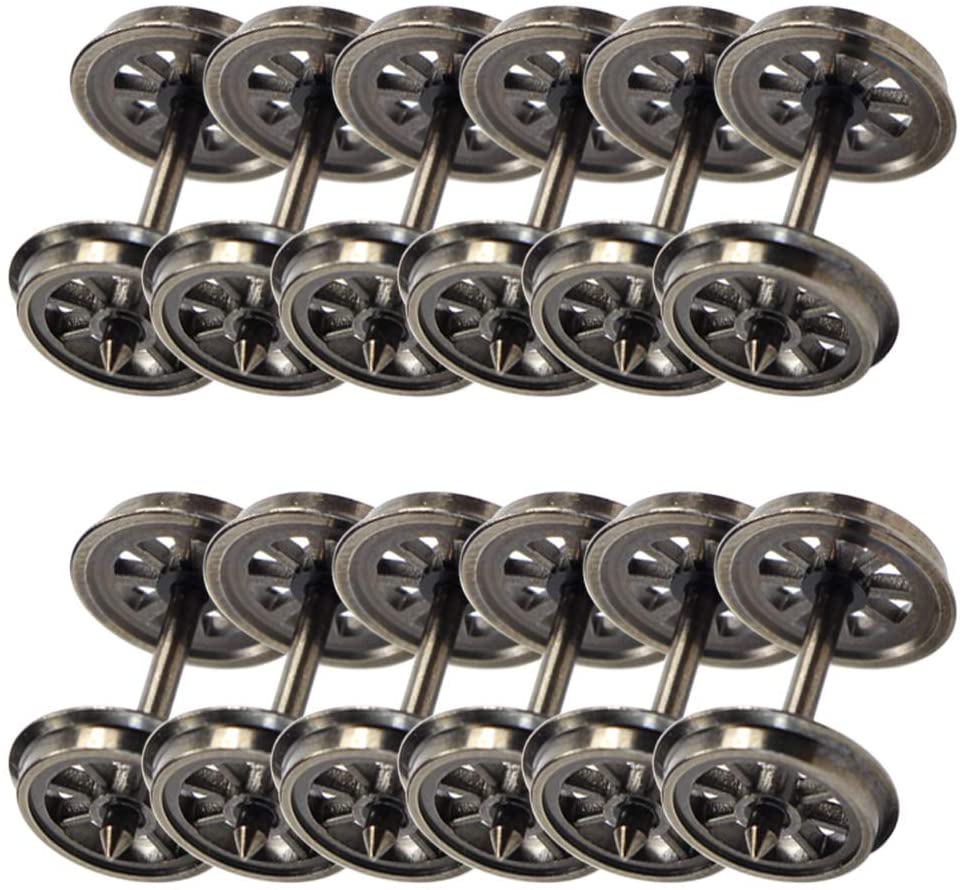 HP1487 12pcs HO Scale 36” Metal Wheels for Model Trains 1:87 DC Wheels ...