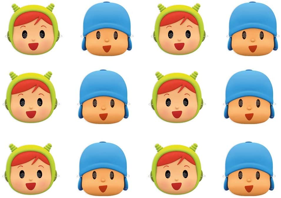 ALMACENESADAN 0552, Pack 12 masks Pocoyo and Nina, for parties and ...