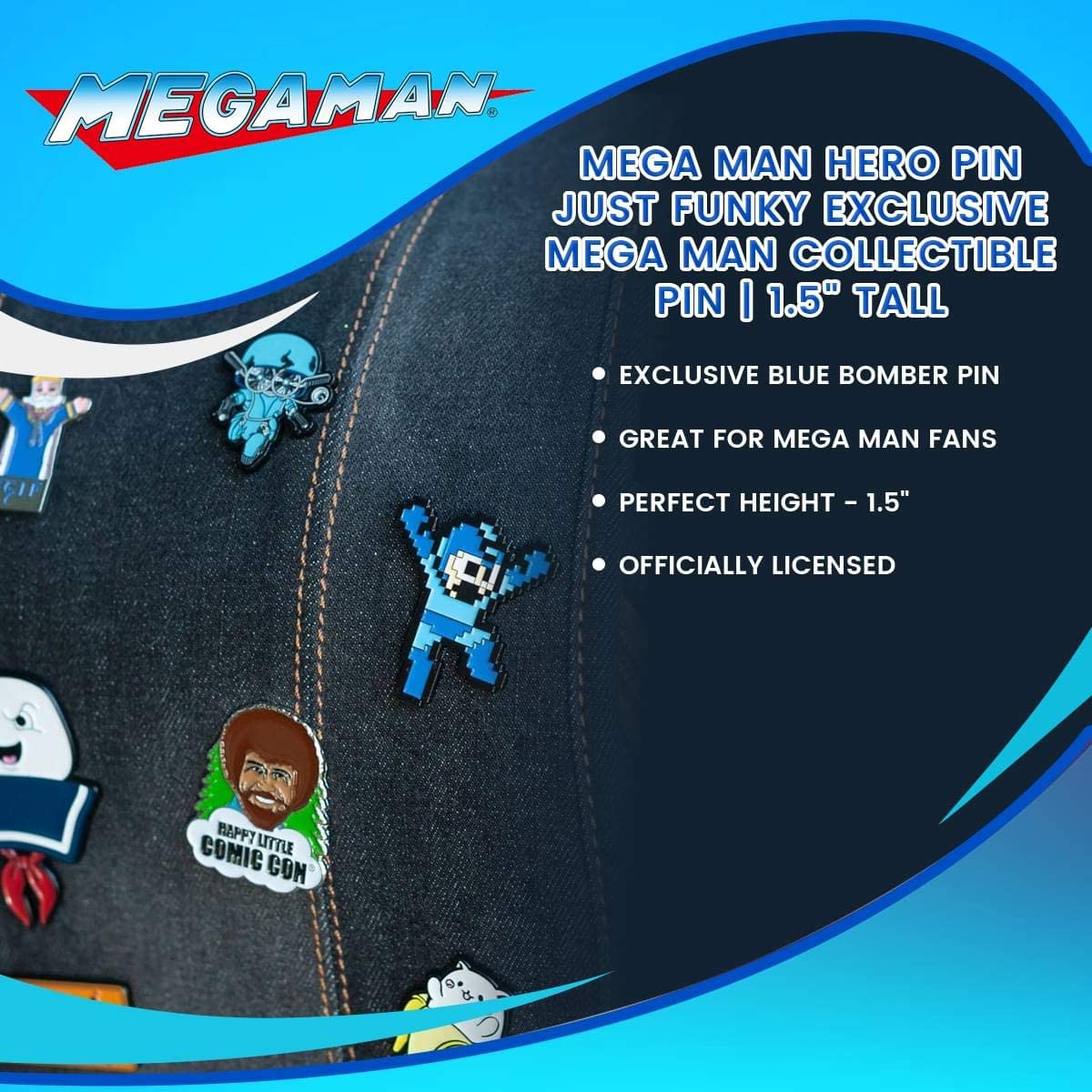 Mega Man Hero Pin | Just Funky Exclusive Mega Man Collectible Pin | 1.5 ...