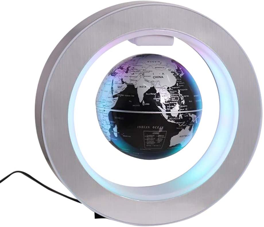 Floating Magnetic Levitation Globe Rotating World Map Globe with LED ...
