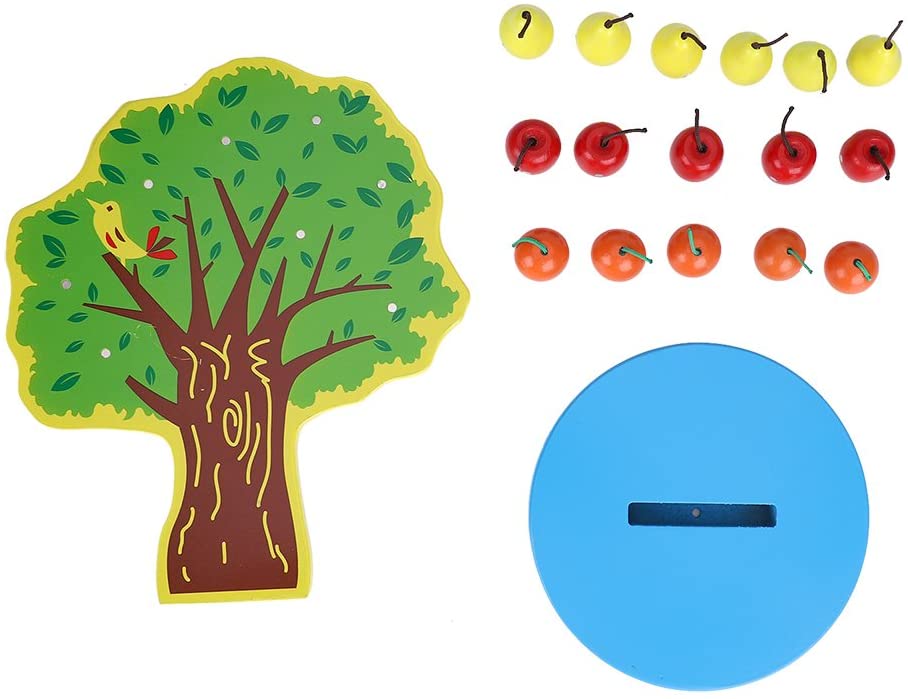 Wooden Magnetic Fruit Apple Tree DIY Role Play Toys for Children Kids ...