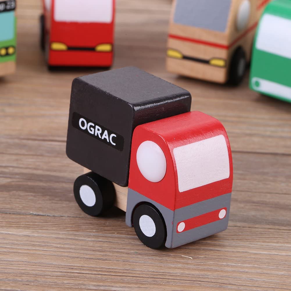 12 Units Set Of Different Mini Car Model Construction Wooden Vehicles ...