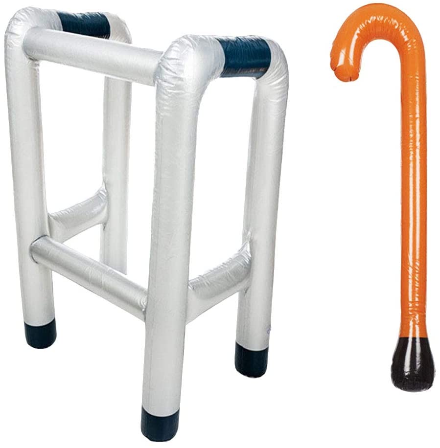 Toyvian Inflatable Zimmer Frame and Walking Stick Blow Up Novelty Dress ...