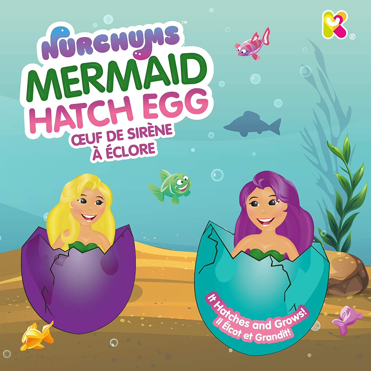 Nurchums Hatching Egg, Mermaid Hatch and Grow Lucky Dip (Large 11cm ...