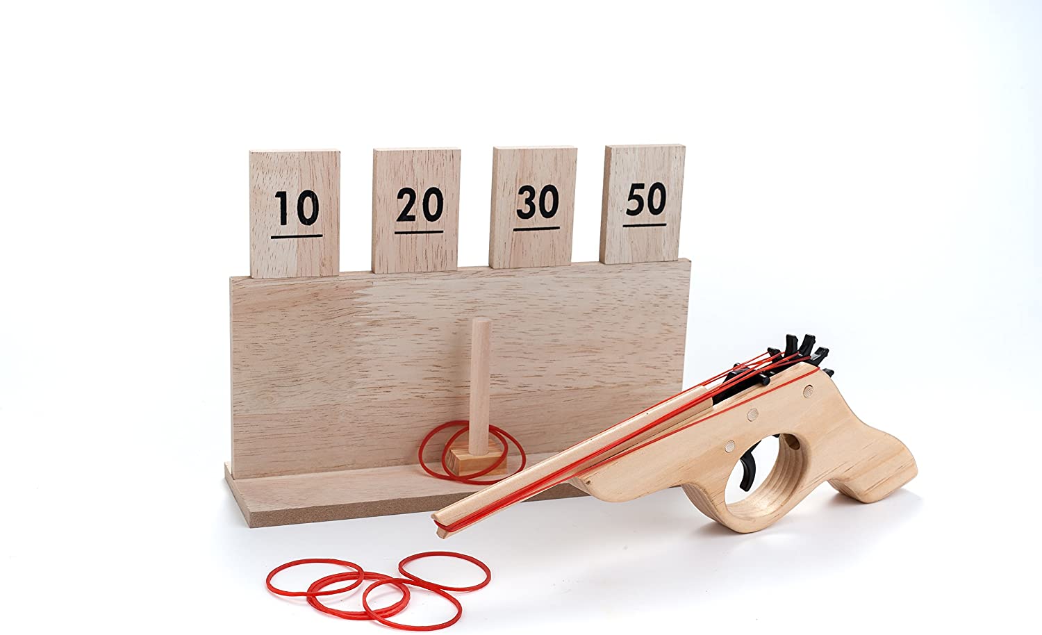 Brimtoy Wooden shooting game, rubber band gun target game – TopToy