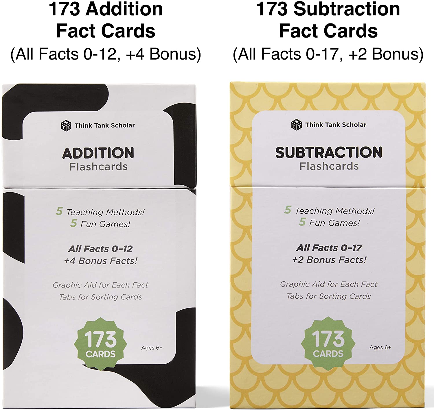 Think Tank Scholar 346 Addition and Subtraction Flash Cards | All Facts ...